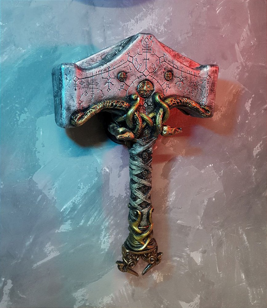 Martelo Mjolnir God Of War -suporte parede - Artilharia Studio