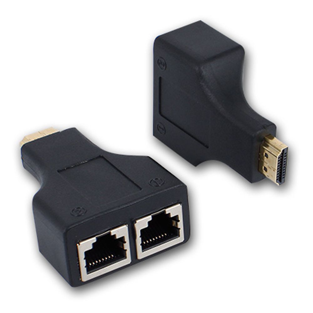 Extensor Hdmi 30 Metros Via 2 Cabo De Rede Rj45 Cat5/6 - Sustenta Led