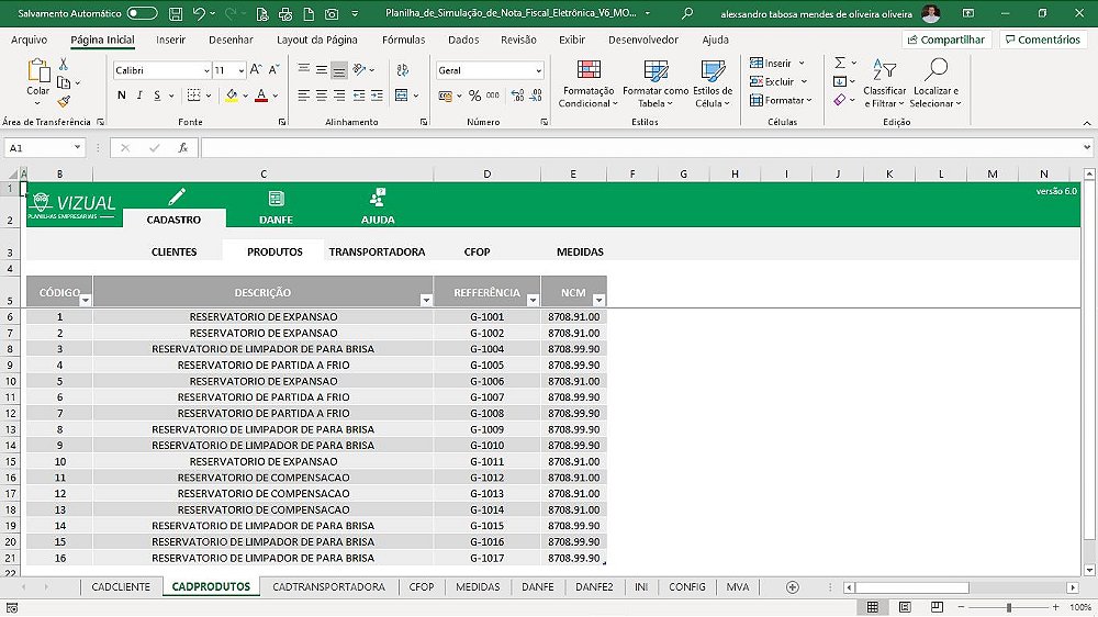 Modelo de DANFE em Excel Simule a Impressão da Sua NF-e - Lateral