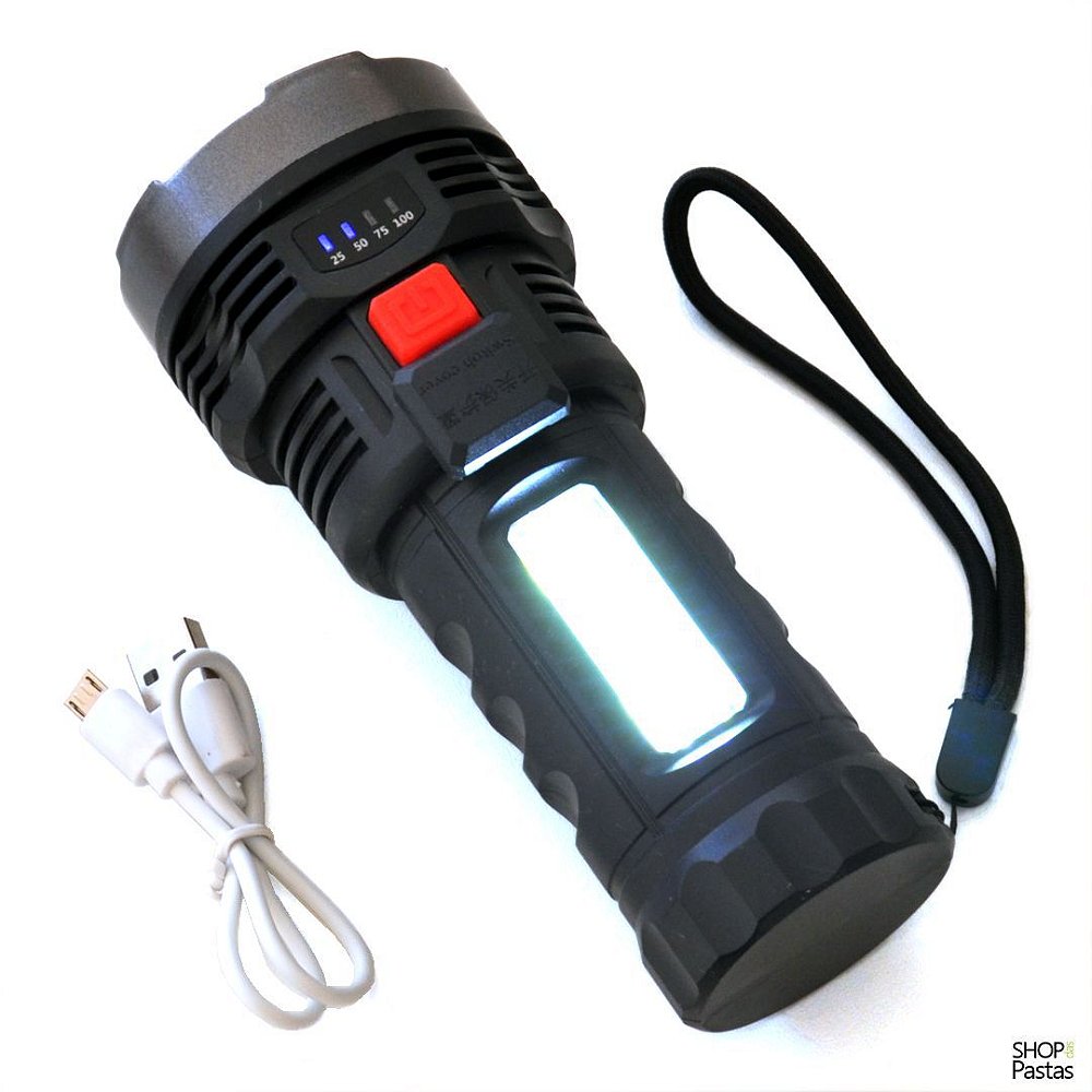 Lanterna LED USB Recarregável LT8506 - Shop Das Pastas