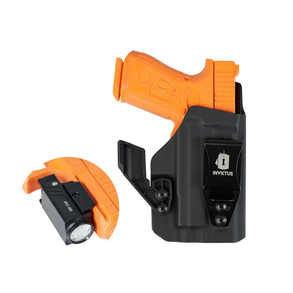 Coldre Kydex Glock Standar/Compact p/ Lanterna Destro Preto - Invictus ...