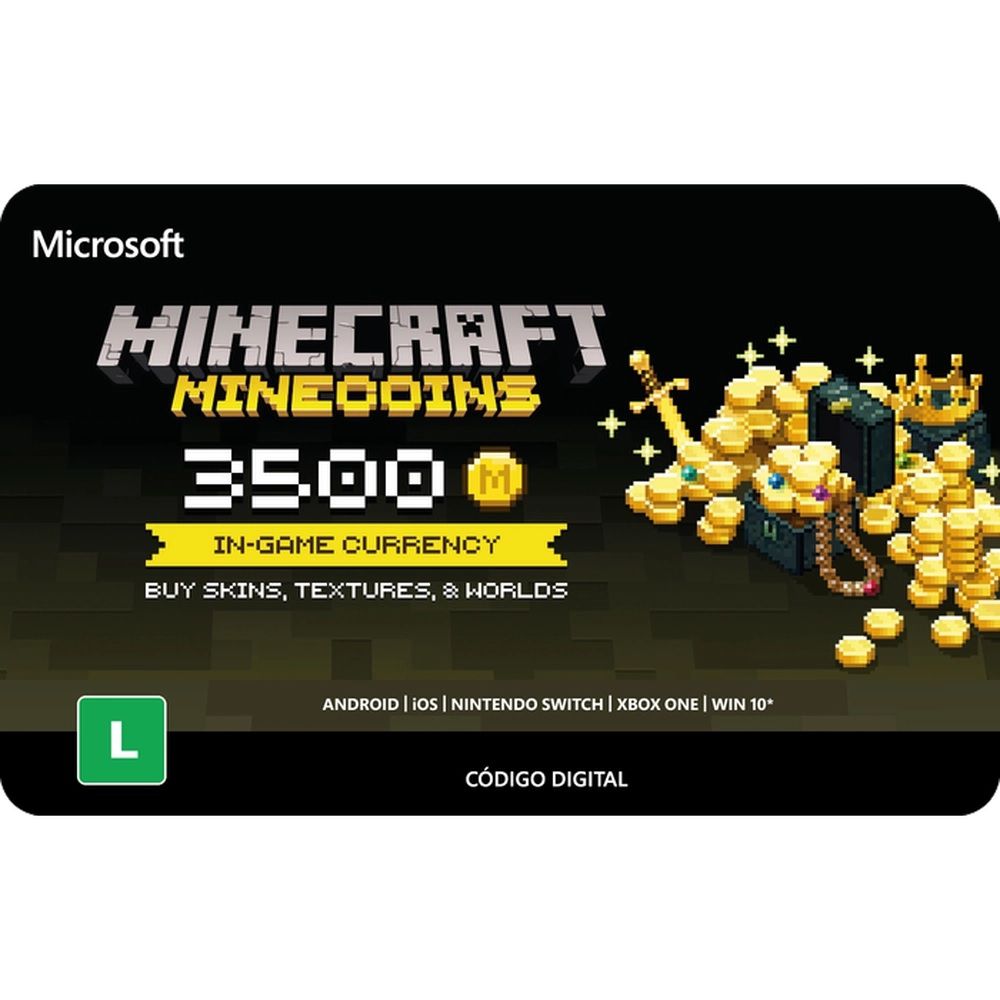 Cartão Presente Minecraft Minecoins - Cadê Meu Jogo