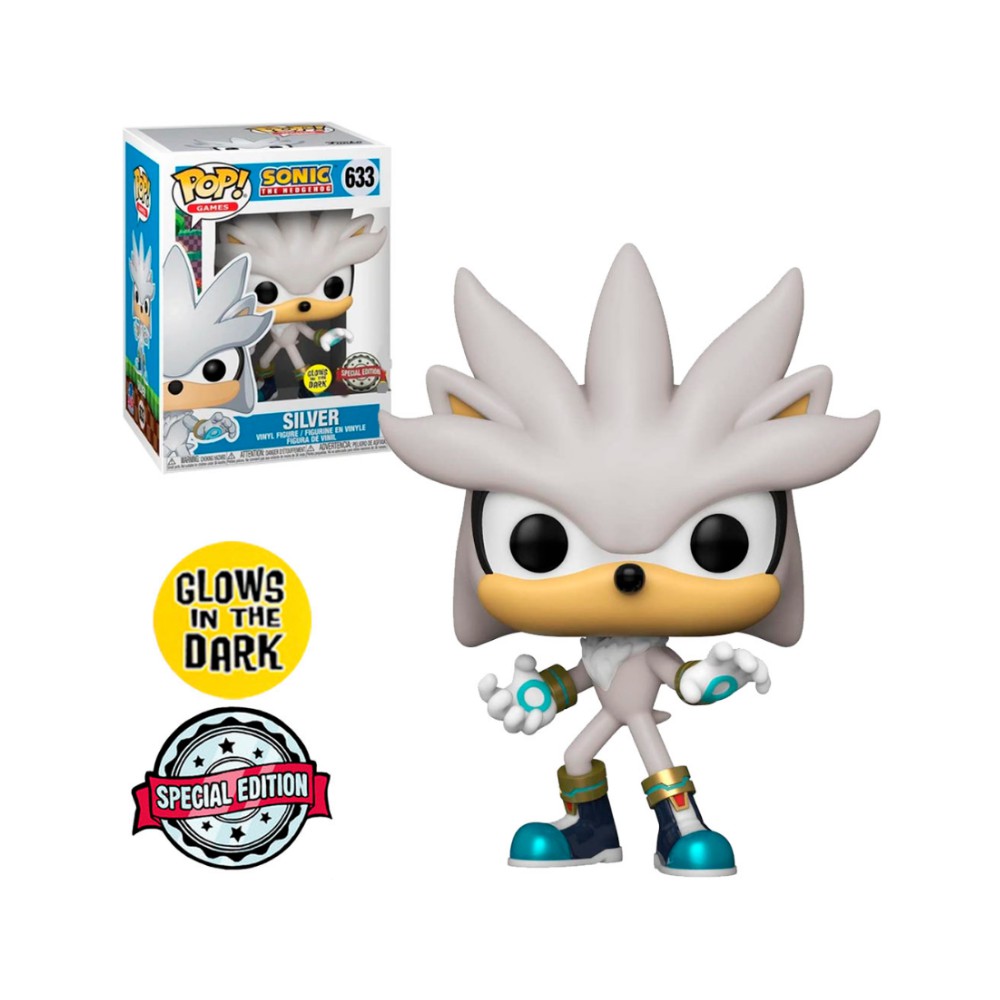 Funko Pop Sonic The Hedgehog Silver 633 Exclusive Glows - Game Games ...