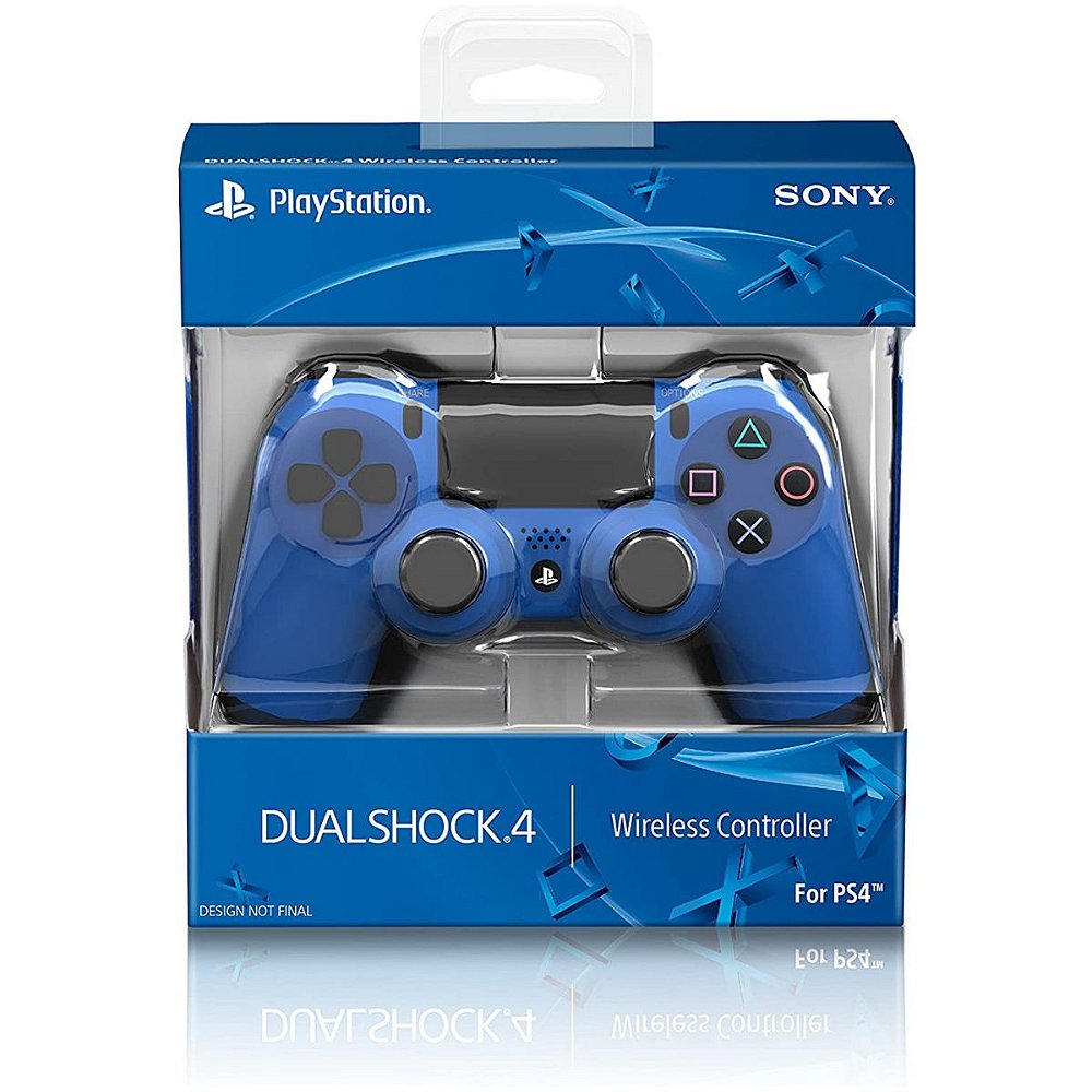 Controle DualShock 4 Wireless Azul Blue - PS4 - Game Games - Loja de ...