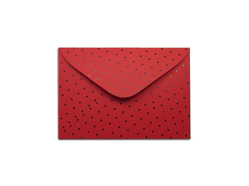 Envelopes carta Vermelho Decor Bolinhas Preto - Lado Externo 10 ...