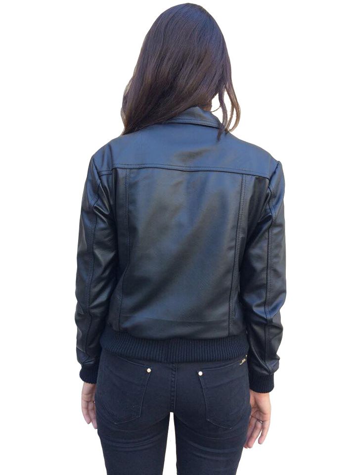 JAQUETA BOMBER FEMININA COURO LEGÍTIMO - Norma Lopez, Vestuário em ...