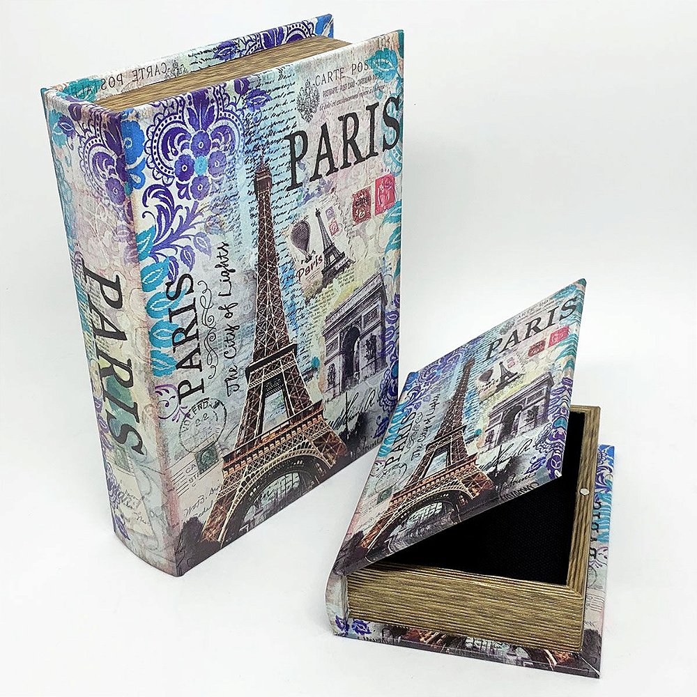 Kit Caixa Livro Decorativa France Paris Eiffel Tower - 2 peças - Yaay ...