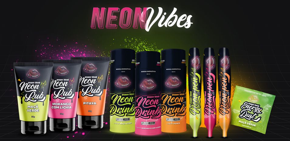 Neon Lub Lubrificante Comestível – Morango com Lichia- 30g Pepper Blend ...