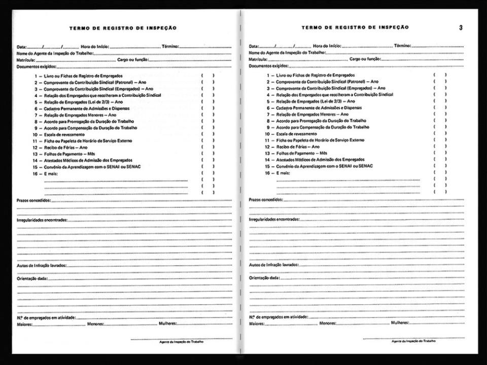 LIVRO REGISTRO DE INSPEÇÃO DO TRABALHO 50 FLS - SÃO DOMINGOS ... LIVRO REGISTRO DE INSPEÇÃO DO TRABALHO 50 FLS - SÃO DOMINGOS ...