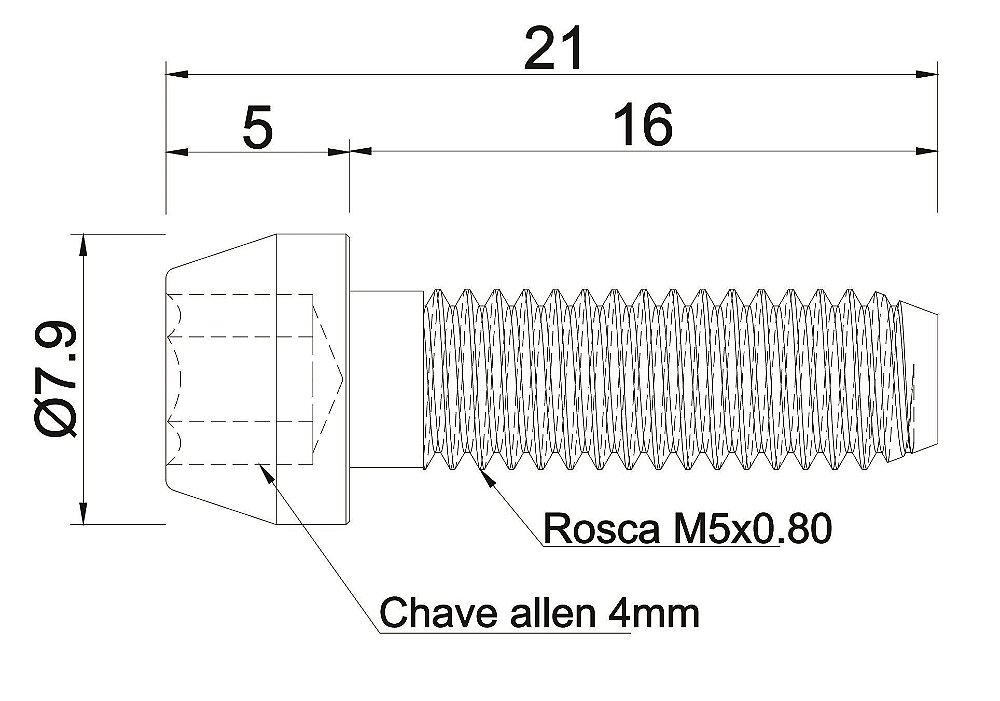 Parafusos de Titânio p/ Fixar Mesa e Guidão CHANFRADO - Kit com 6 ...