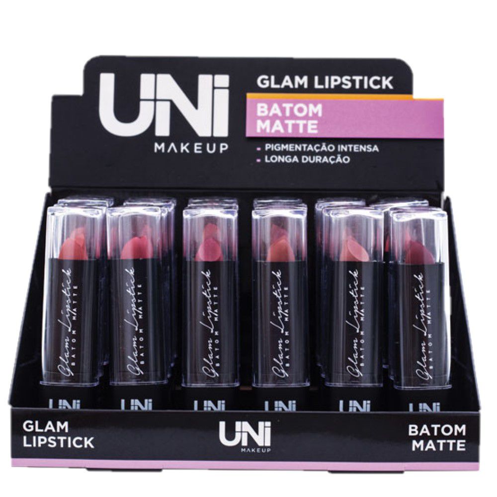 Uni Makeup - Batom Matte Glam Lipstick - 6 Unid - Maquiagem em Atacado ...