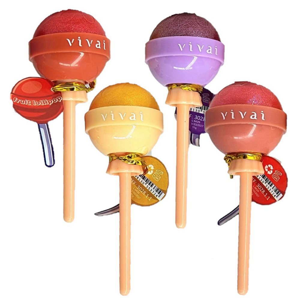 Vivai - Lip Gloss Hidratante Fruit Lollipop 3028 - 04 Unid - Maquiagem em Atacado, Maquiagem ...