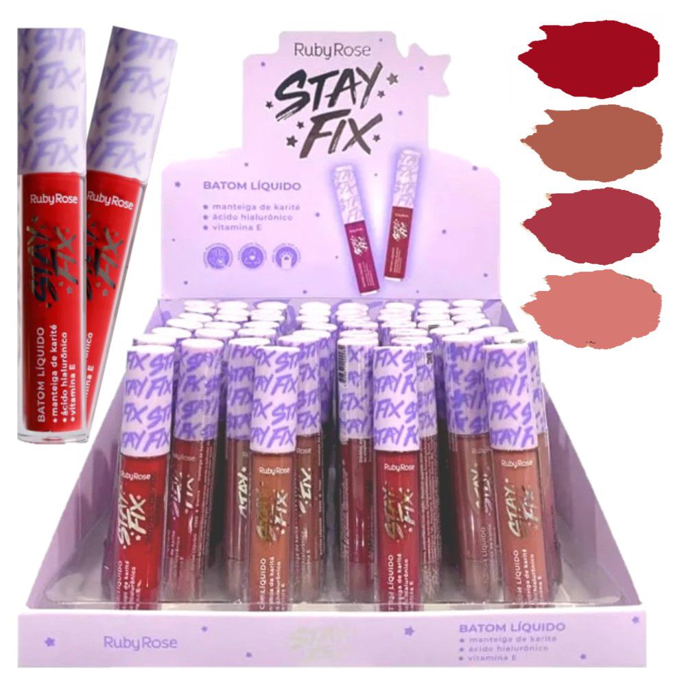 Box Batom Liquido Matte Ruby Rose Atacado Stay Fix HB569 G2 Display ...