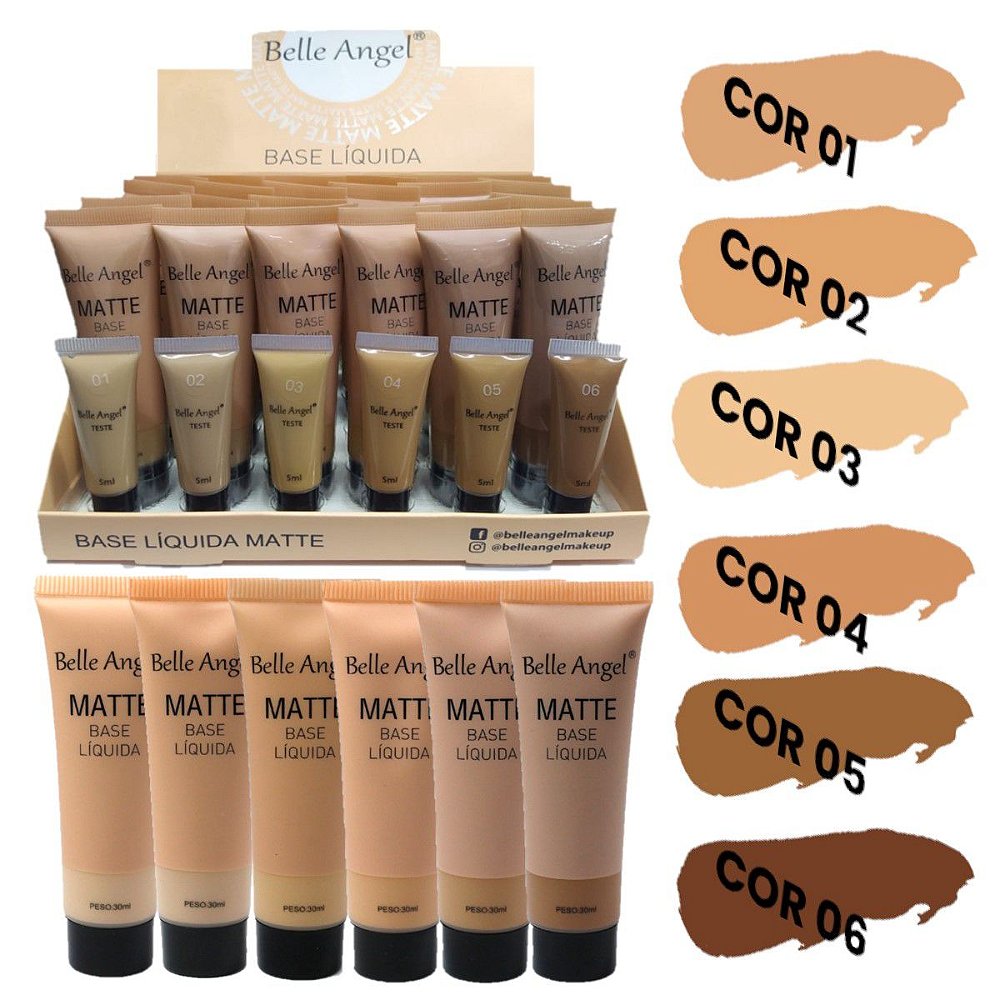 Belle Angel - Base Liquida Matte B110 - Kit C/06 Unid - Maquiagem em ...
