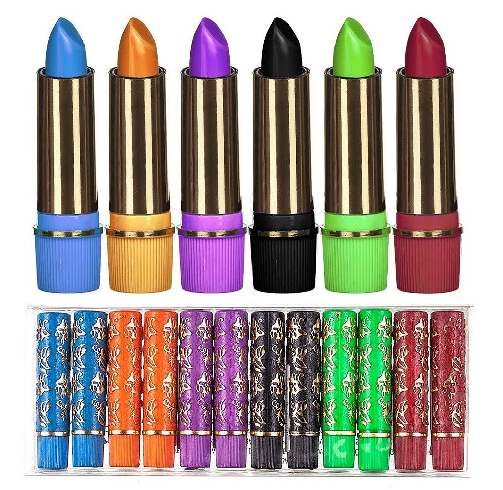 Batom 24 Horas Colorido Bella Femme BF10016 ( 12 Unidades - Coloridos ...