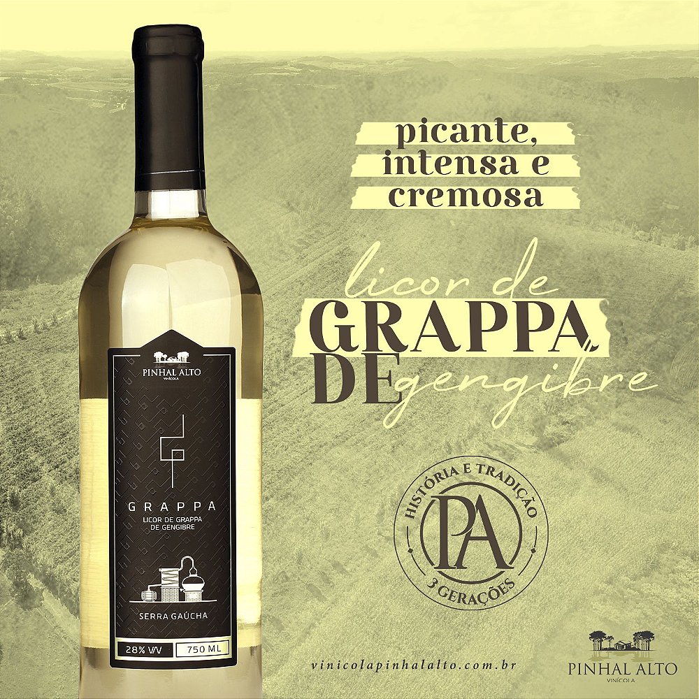 Licor de Grappa de Gengibre - Loja | Vinícola Pinhal Alto