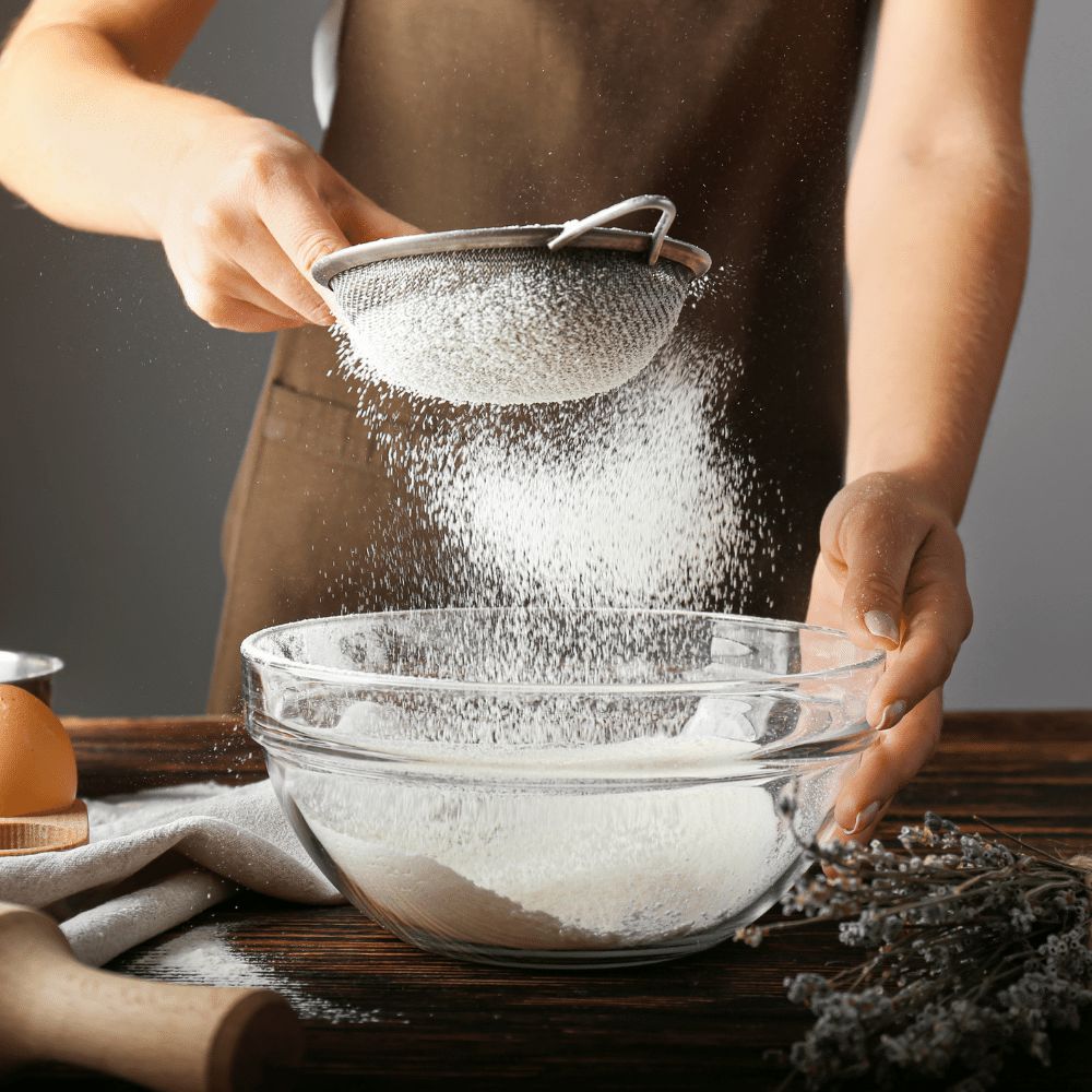 Peneira em Aço Inox com Tela Fina Coador Polvilhar 14 x 29 cm Utensilio ...