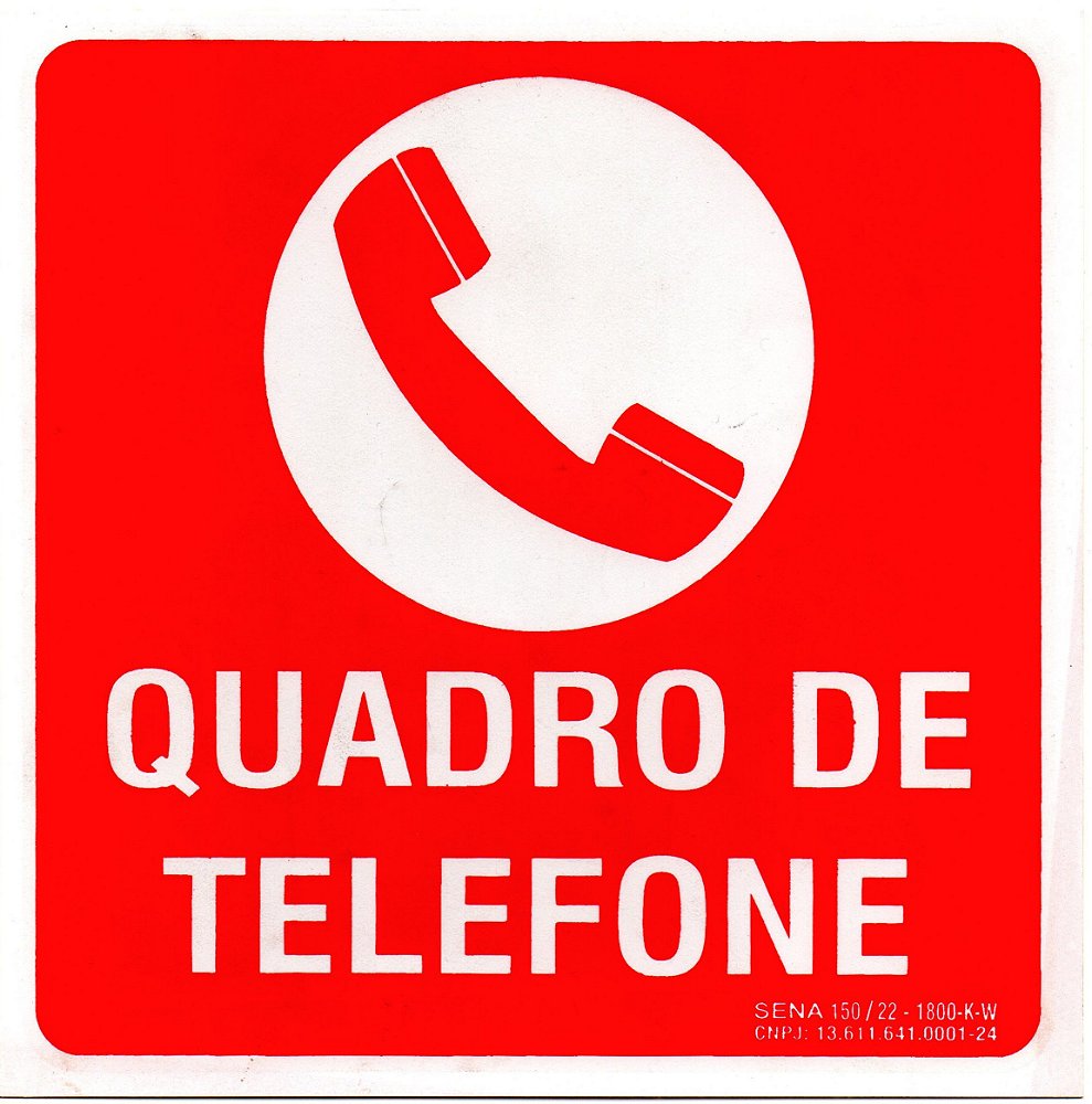 PLACA INDICATIVA - QUADRO DE TELEFONE - R&A Extintores