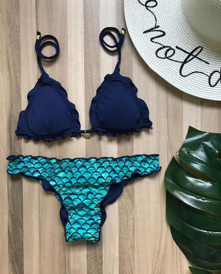 Biquini Ripple Dupla Face Azul E Estampa Sereia Madame Ninna Loja Online De Confeccções