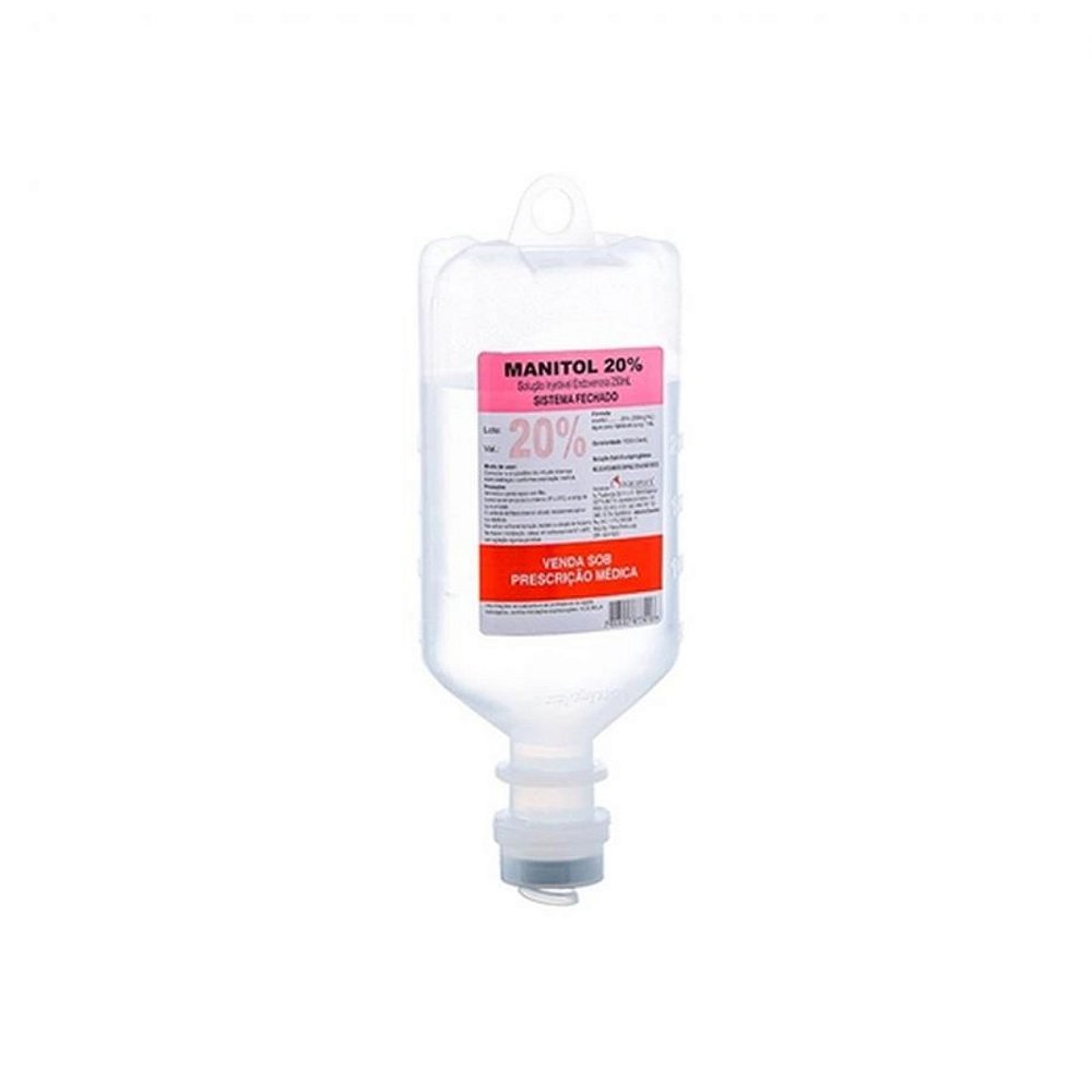 SORO DE MANITOL 20% 250ML HOSPITALAR INTRAVENOSO BOLSA S/F CRISTALIA ...
