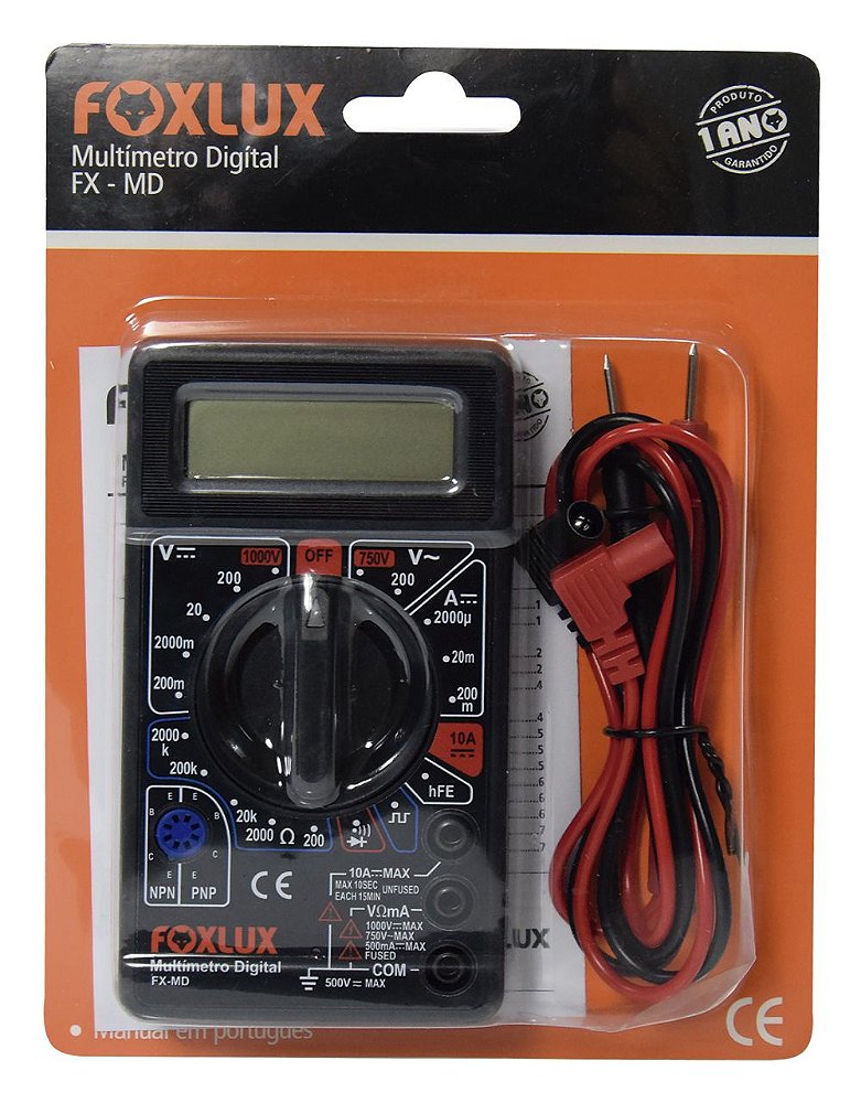 Multimetro Teste Digital Foxlux Preto - Distribuidora de Peças Para ...