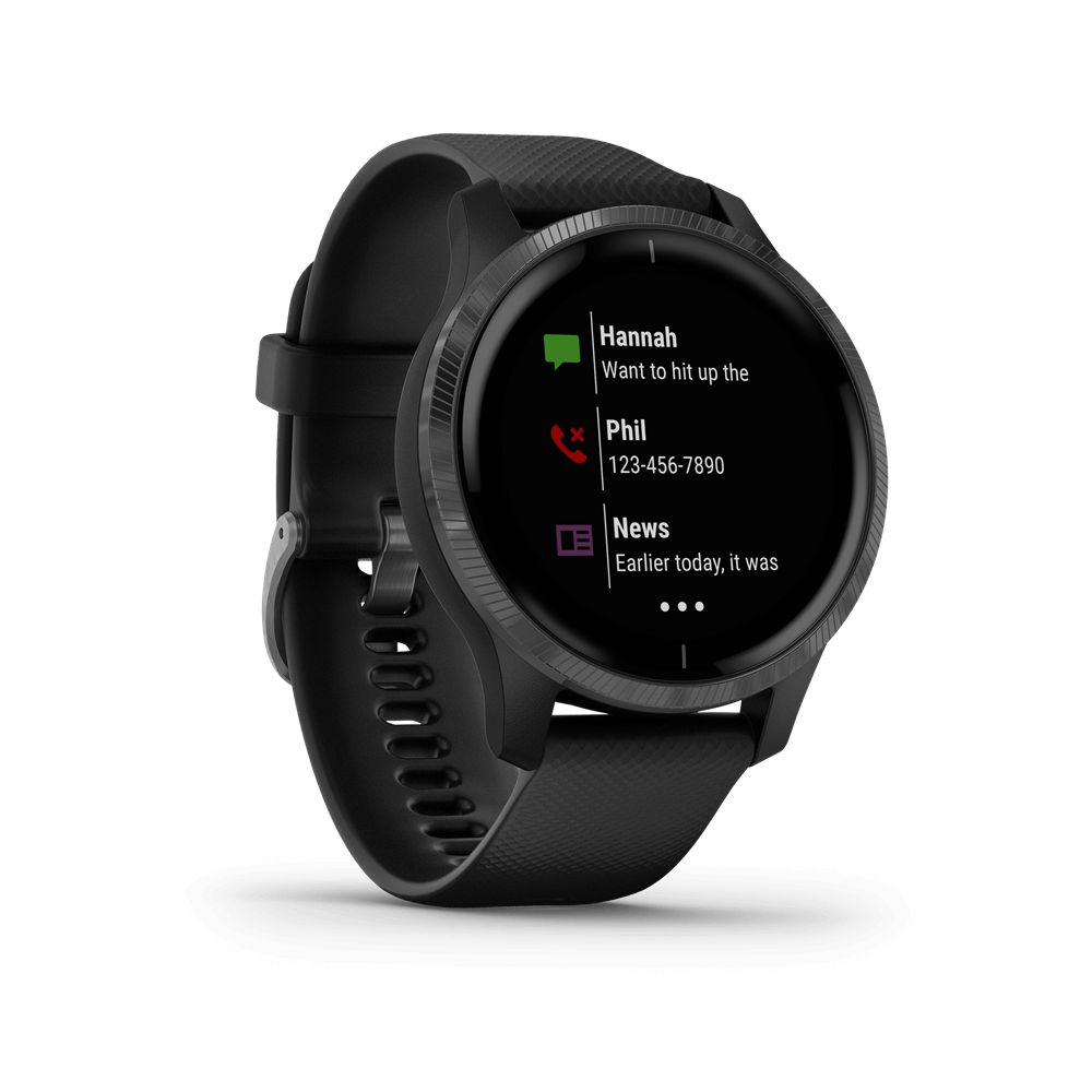 Relógio Garmin Venu Preto com Monitor Cardíaco de Pulso e GPS ...