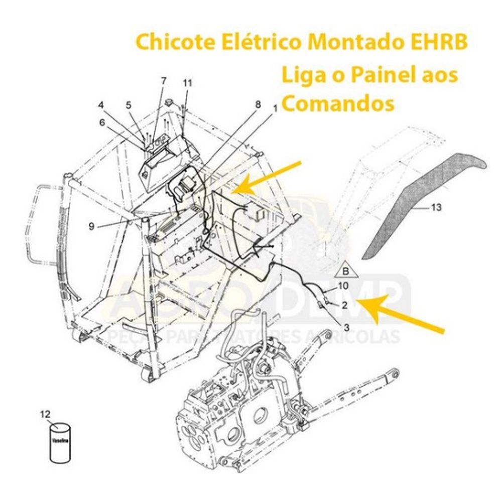 CHICOTE ELÉTRICO ELETRO HIDRÁULICO DO EHRB ORIGINAL - VALTRA / VALMET ...