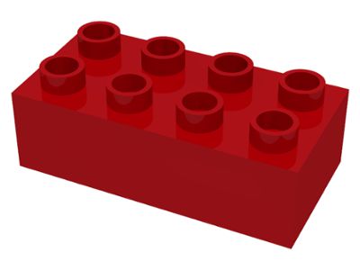 Tijolo Lego Duplo 2x4 Vermelho - TECLINC