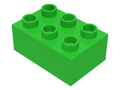 Tijolo LEGO DUPLO Verde 2x3 - TECLINC