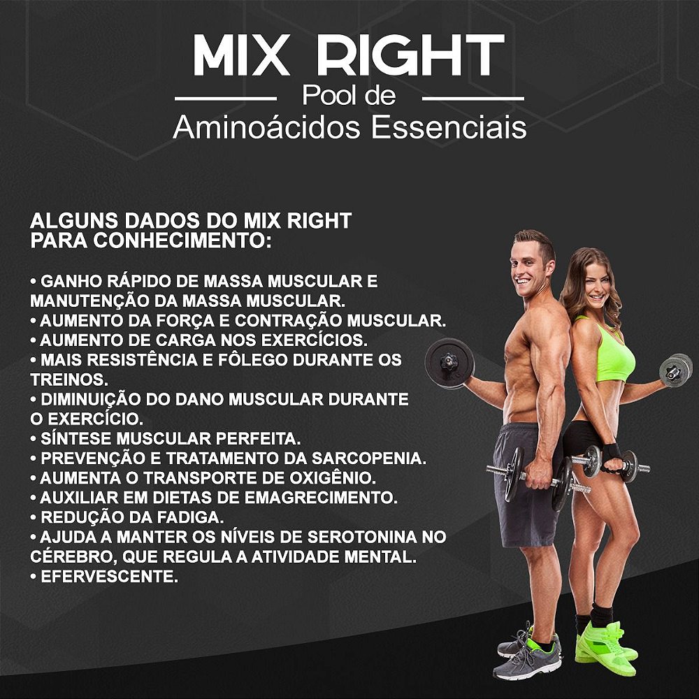 Mix Right 12gr - Sabor Laranja : Aminoácidos Essenciais com a Proporçã ...