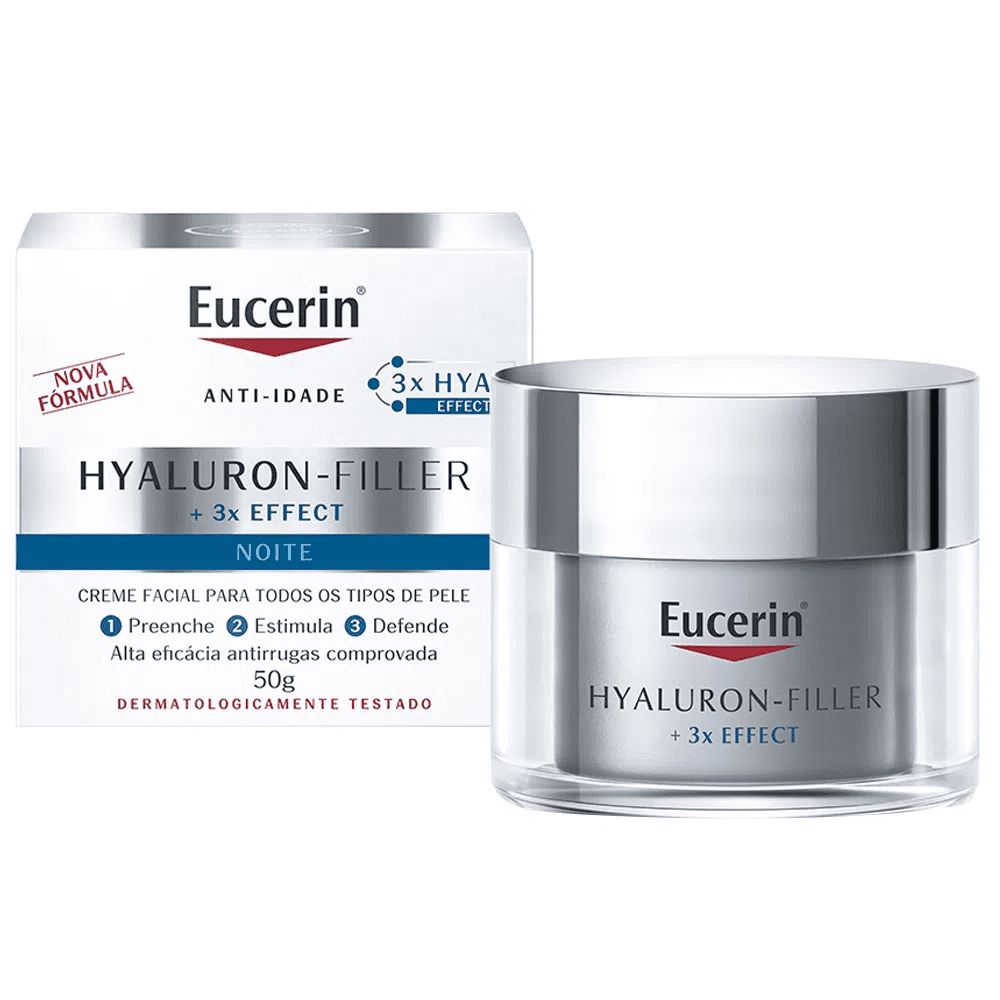 Eucerin Hyaluron Filler 3x Effect Creme Noite Rejuvenescedor Facial 50ml - DERMAdoctor ...