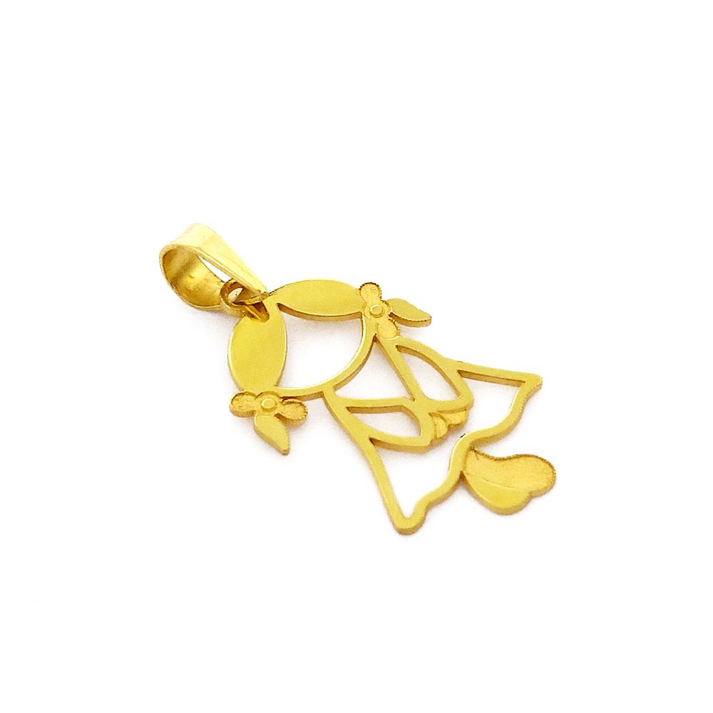 Pingente Menina Em Ouro 18k Grande - GLAMOUR JOIAS E RELÓGIOS