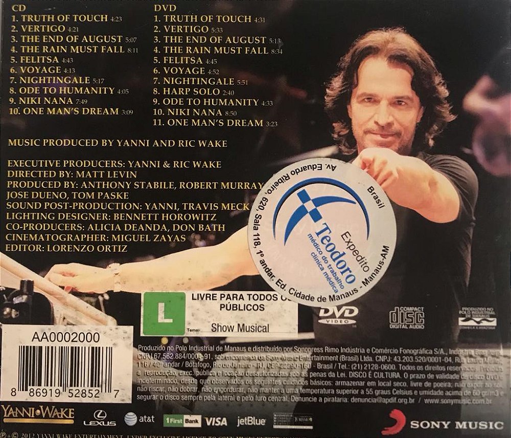CD + DVD - Yanni – Live At El Morro, Puerto Rico ( Digipack ) - Colecionadores Discos - vários ...