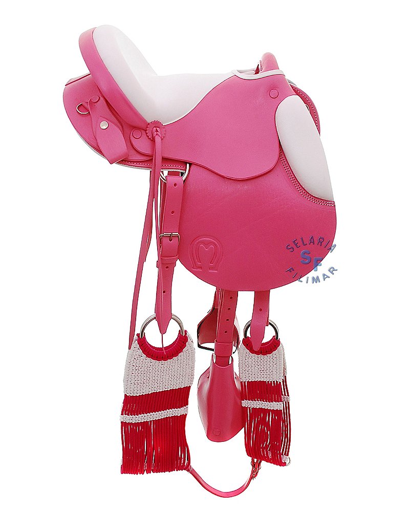 Sela coqueluxe Rosa de 12 polegadas com assento em couro vaqueta e sua ...