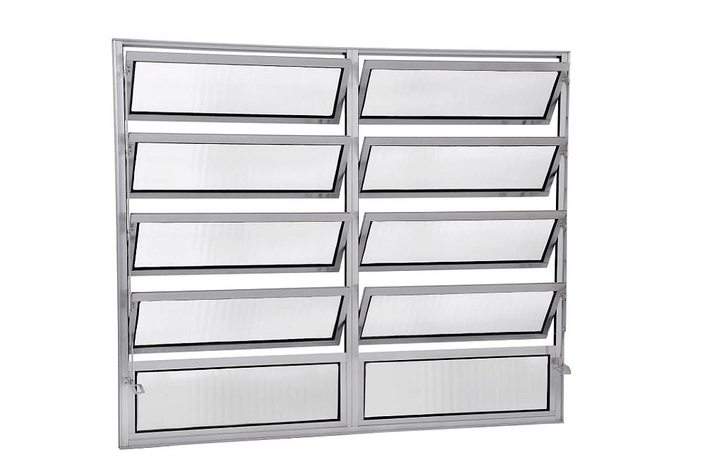 Vitro Basculante - 2 Secções - Alumínio Brilhante - JD PORTAS E JANELAS