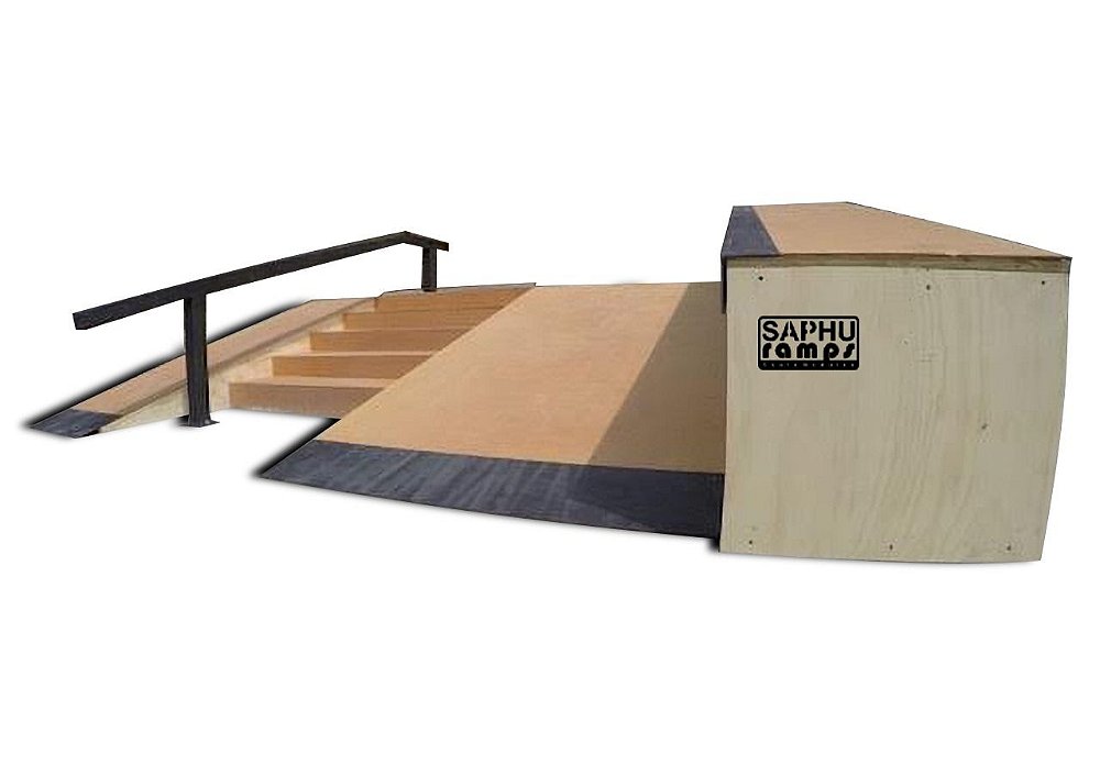 SKATE RAMPA OBSTACULOS FUN BOX 3 SAVANA COM ESCADA E CORRIMÃO - SAPHU ...
