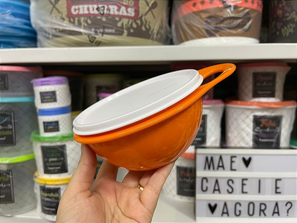 Tupperware Extra Mini Criativa 600 ml Laranja Tampa Branca - Mãe, Casei ...