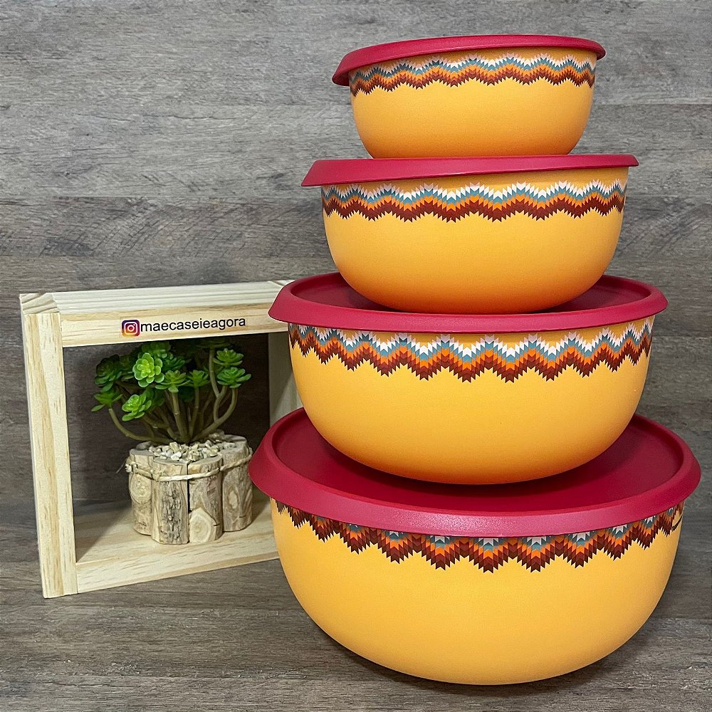 Tupperware Kit 4 Tigelas Toque Mágico Asteca - Mãe, Casei e Agora ...