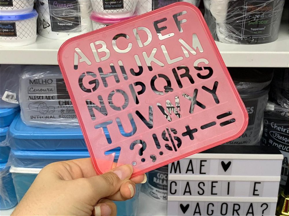 Tupperware Stencil ABC Vermelho - Mãe, Casei e Agora?-Tupperware!