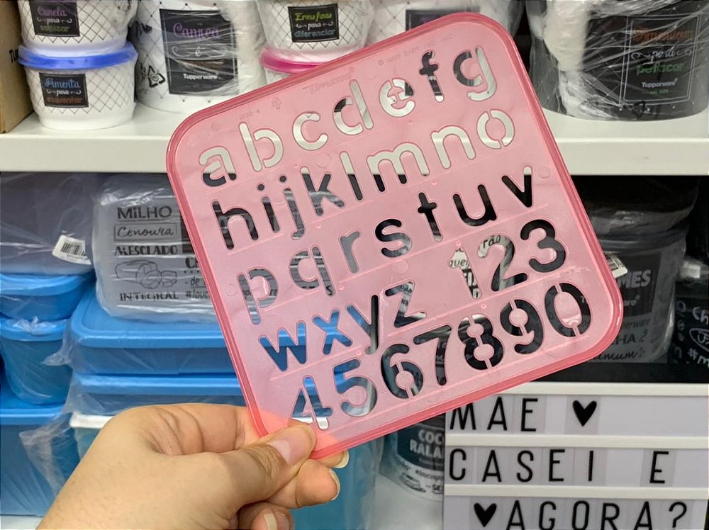 Tupperware Stencil ABC Vermelho - Mãe, Casei e Agora?-Tupperware!
