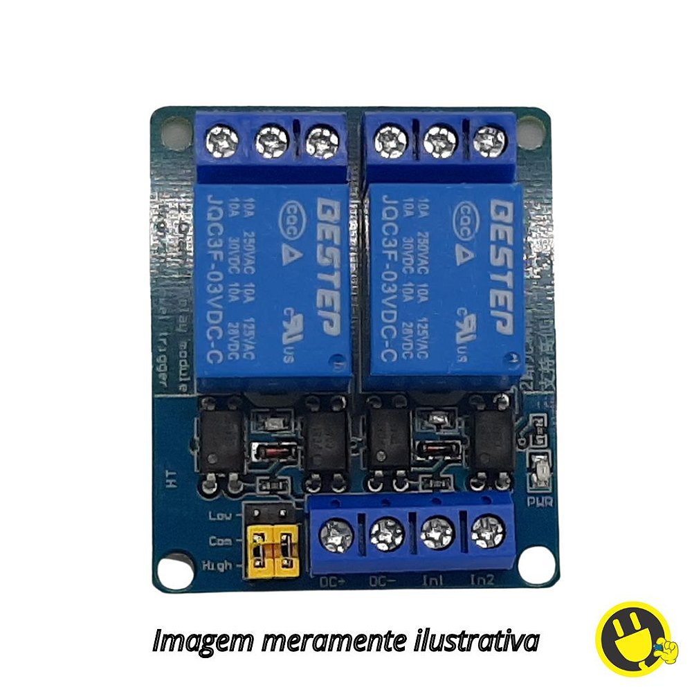 Módulo Relé 2 Canais 3V 10A com Borne KRE - Arduino e Raspberry em Manaus é na Smart Projects!