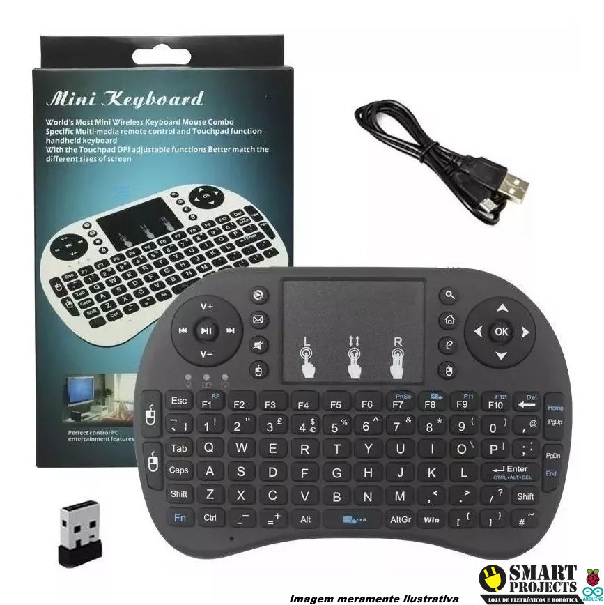 Mini Teclado Controle Sem Fio Touch Pad Smart Tv Box Pc Xbox - Arduino ...