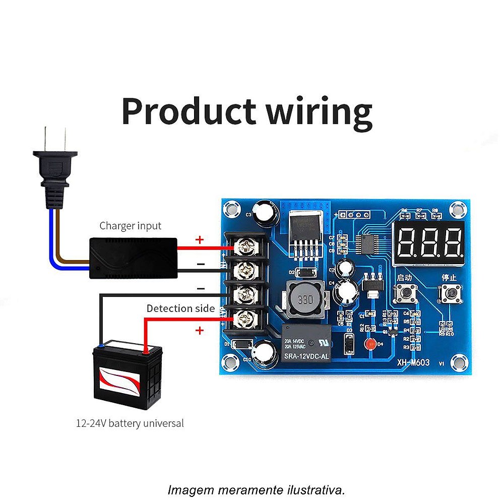 Módulo de Controle de Carga para Bateria 12V a 24V - XH-M603 - Arduino e Raspberry em Manaus é ...