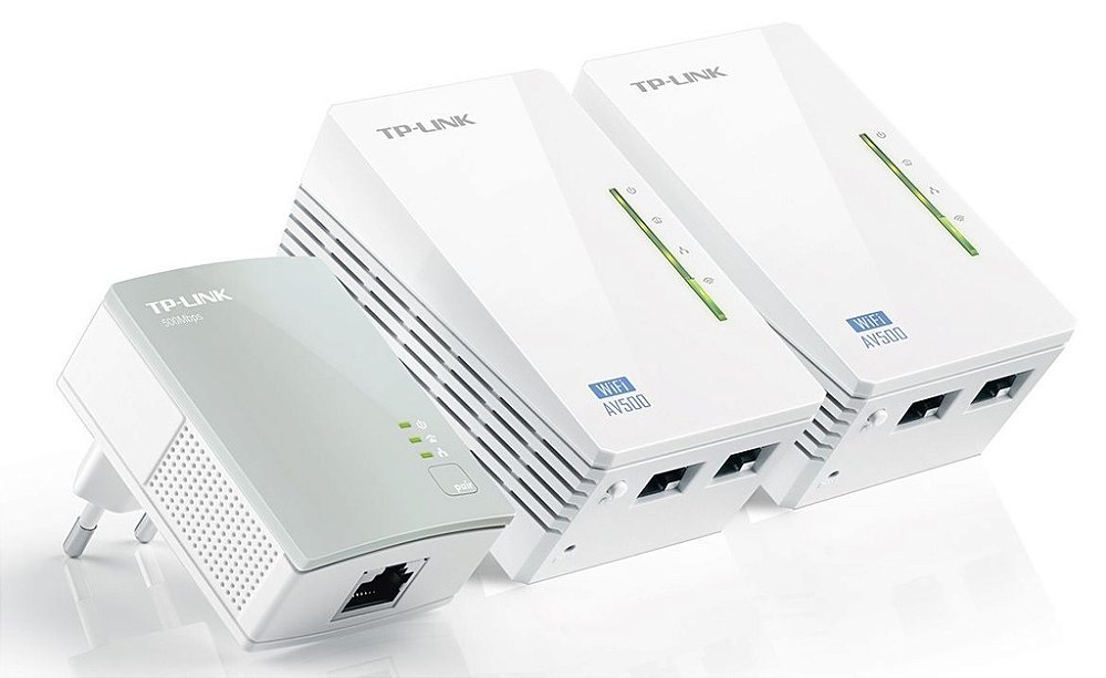 Adaptador Powerline AV600 3 peças c/ Repetidor WiFi 300MB/s TP-Link TL ...