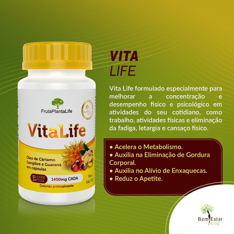 Vitalife - 60 cápsulas - Bem Estar Life MT
