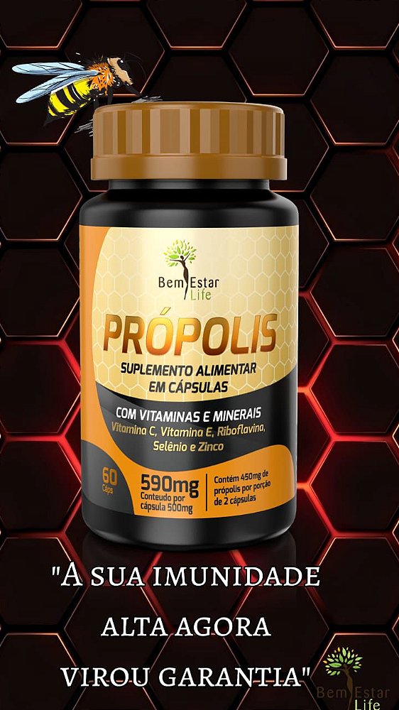 Própolis 60 cápsulas - Bem Estar Life MT