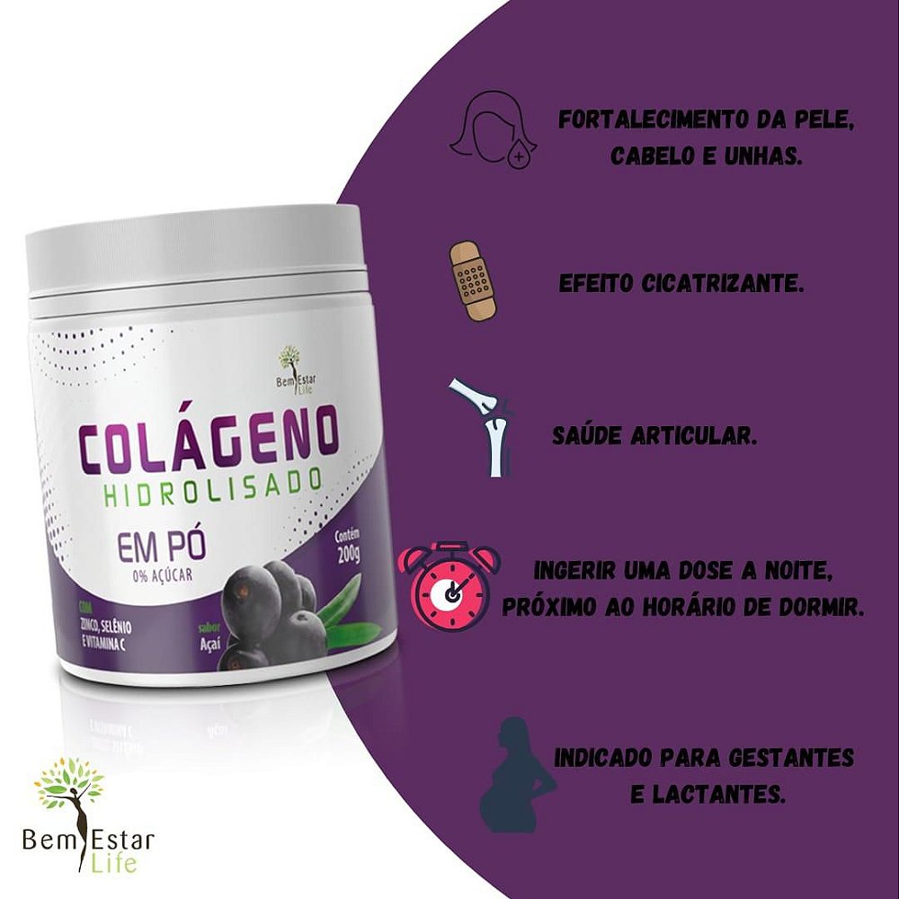 COLÁGENO EM PÓ SABOR AÇAÍ - Bem Estar Life MT