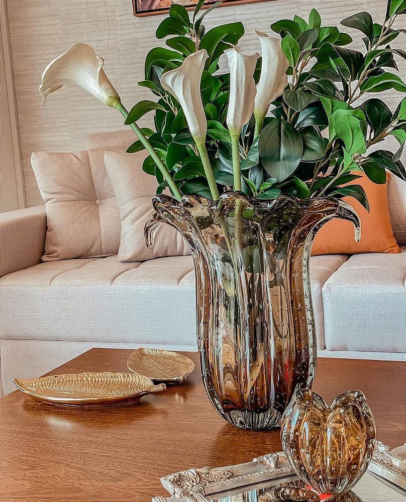 Vaso de decoração em murano | vaso de cristal decorativo - Cristais Tavares