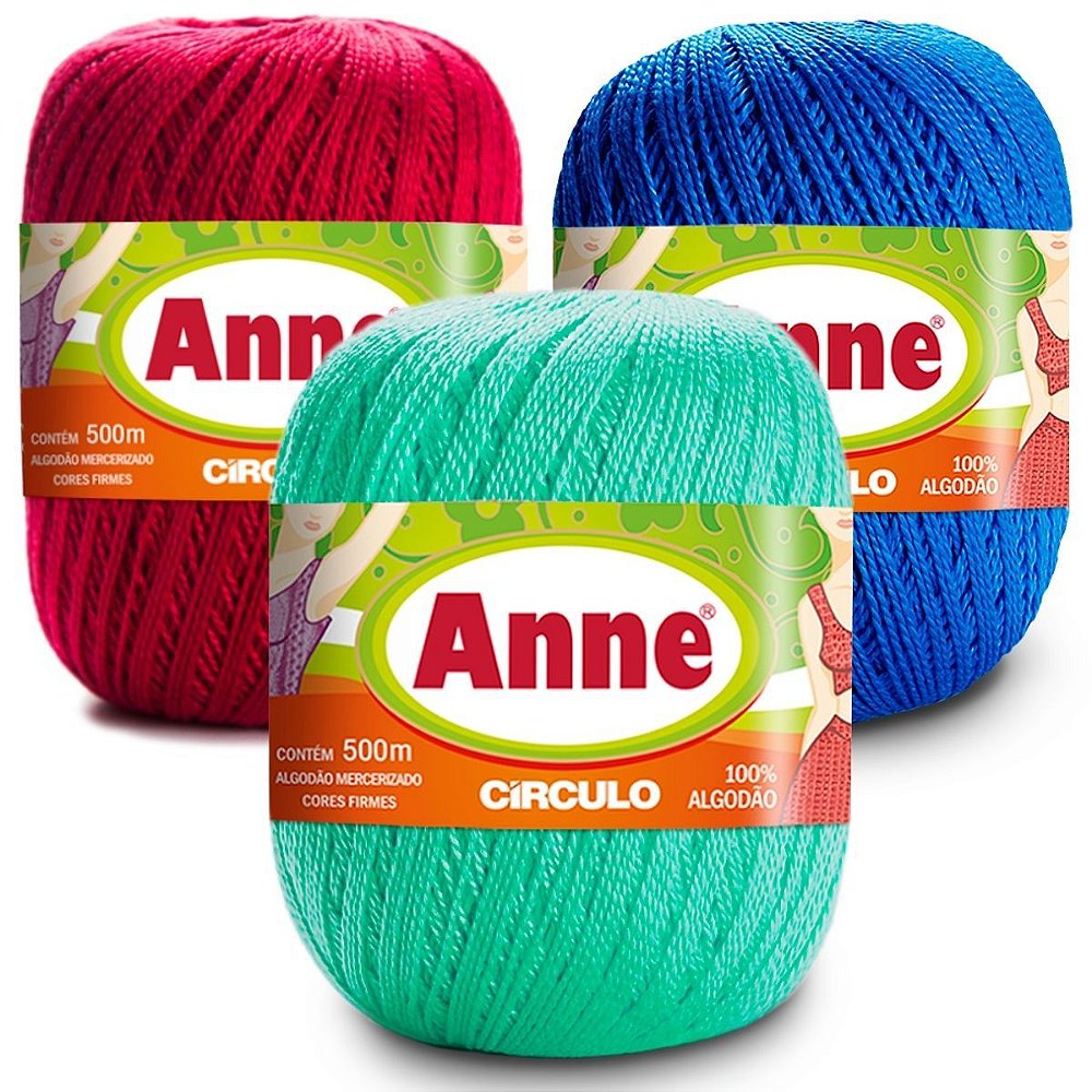 Linha Anne Circulo 500m Cor Porcelana 7684 - Carmenn Barbantes e Fios