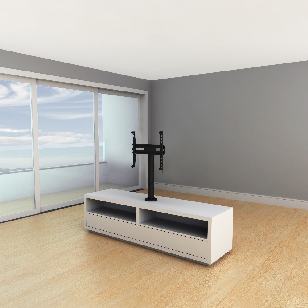 Suporte giratório para tv modelo para móvel, acabamento preto - Pipes ...